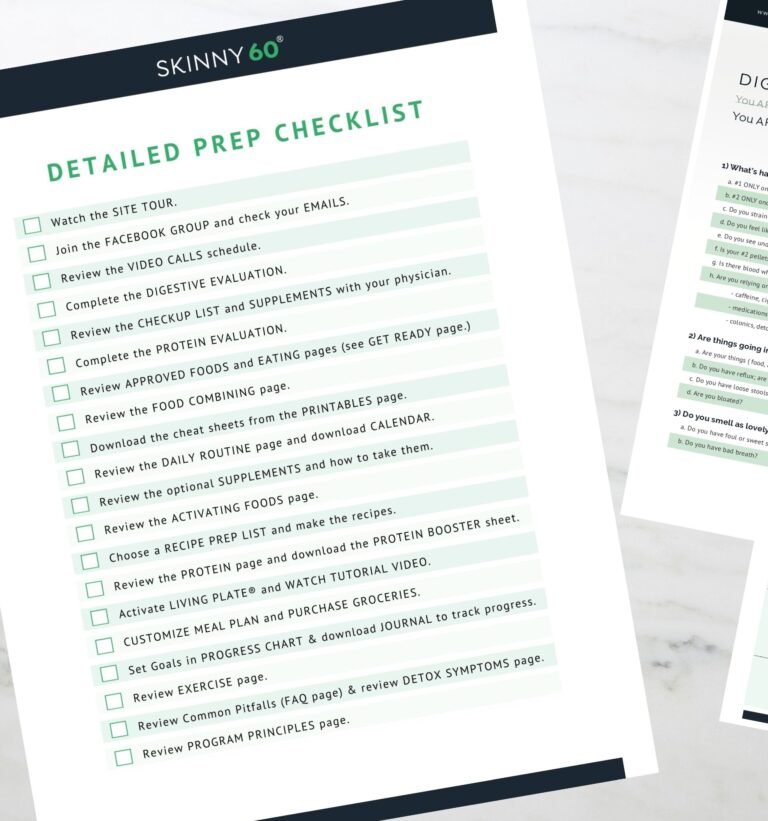 Detailed Prep Checklist - Skinny60